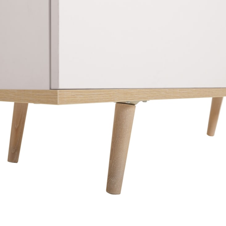 Vetrina con 2 porte vetrate e 2 cassetti - A185 cm - Bianco Copenhague | Maisons du Monde