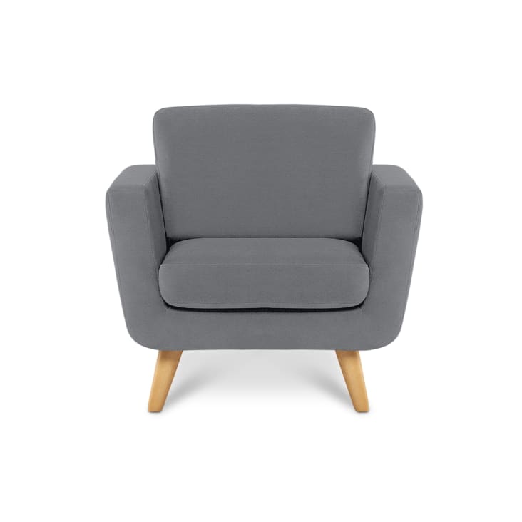 Skandinavischer Sessel, Massivholz-Beine, grau TAGIO | Maisons du Monde