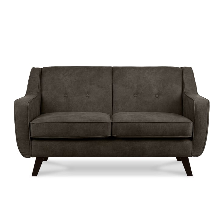 Sofa, 2 Sitzer im zeitlosen Design, in Lederoptik, graubraun TERSO ...