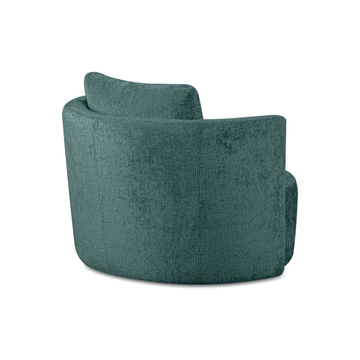 Drehsessel Set inkl. Sitzhocker, Chenille-Stoff, blau RAGGI | Maisons ...