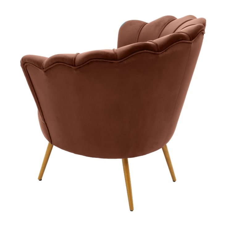Poltrona design in velluto marrone e gambe oro Velvet | Maisons du Monde