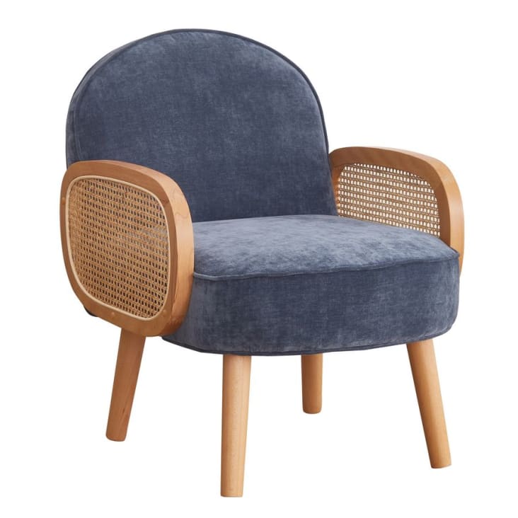 Poltroncina design in tessuto blu Doris | Maisons du Monde