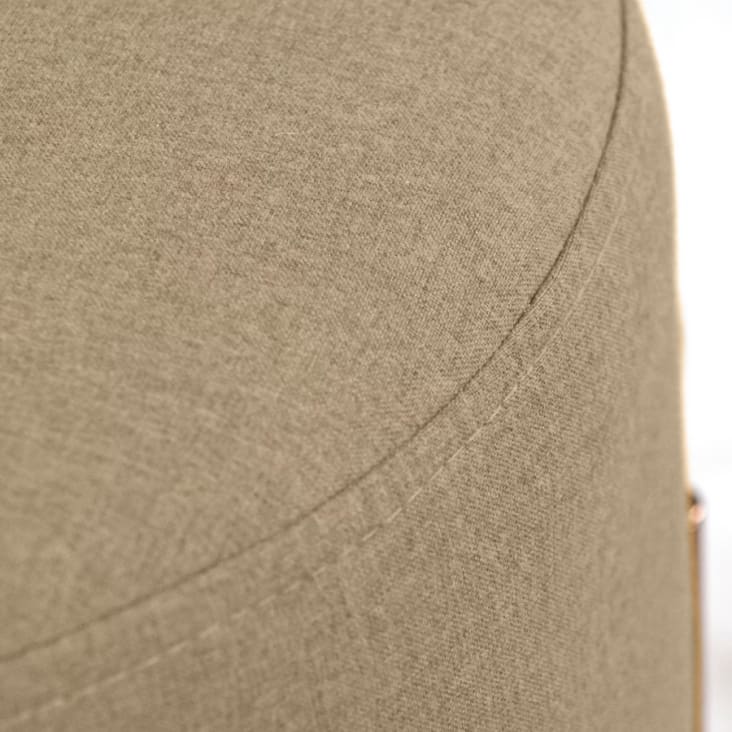 Puf redondo de diseño en tejido beige Kate | Maisons du Monde