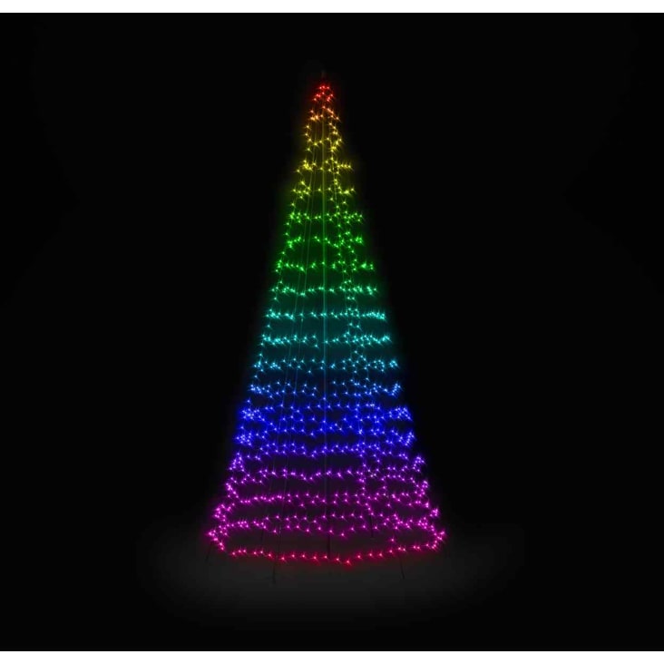 Albero a cono luminoso a led RGB decorazione, 300 cm TWINKLY LIGHT TREE ...