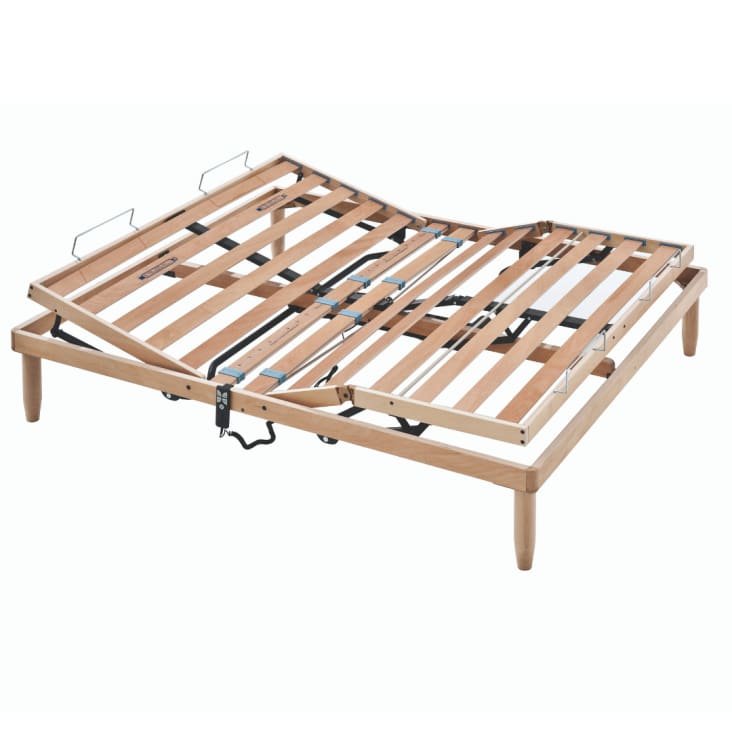 Rete Matrimoniale Elettrica 140x195 Doghe Legno Naturale Ortopedica ...
