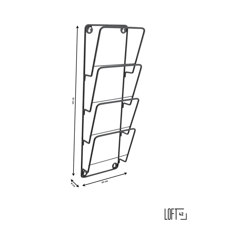 Zeitungsständer aus Metall, 61x18x8 cm, Schwarz | Maisons du Monde