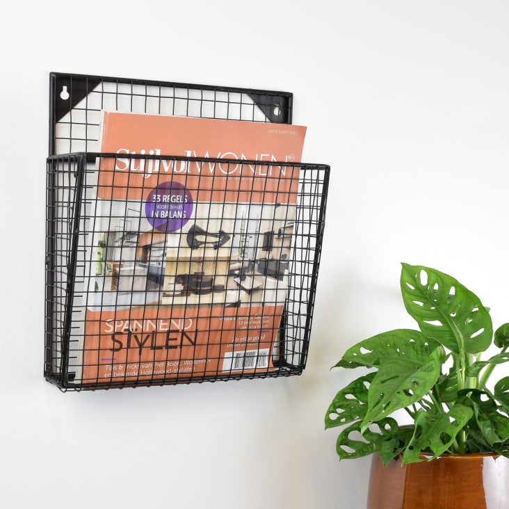 Zeitungsständer aus Metall, 33x30x10 cm, Schwarz | Maisons du Monde