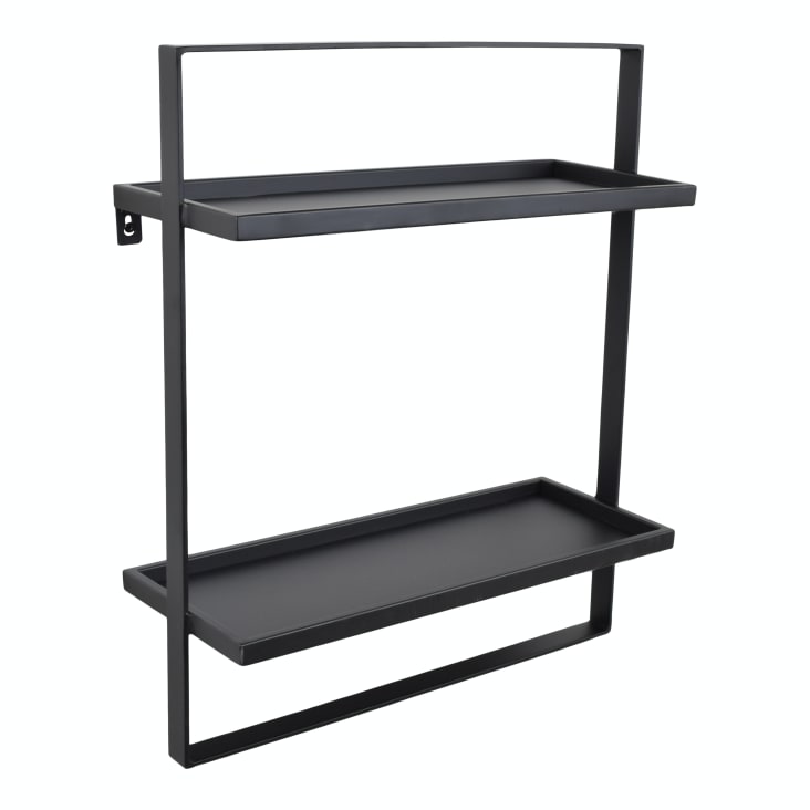 Wandregal aus Metall, 60x50x15 cm, Schwarz | Maisons du Monde