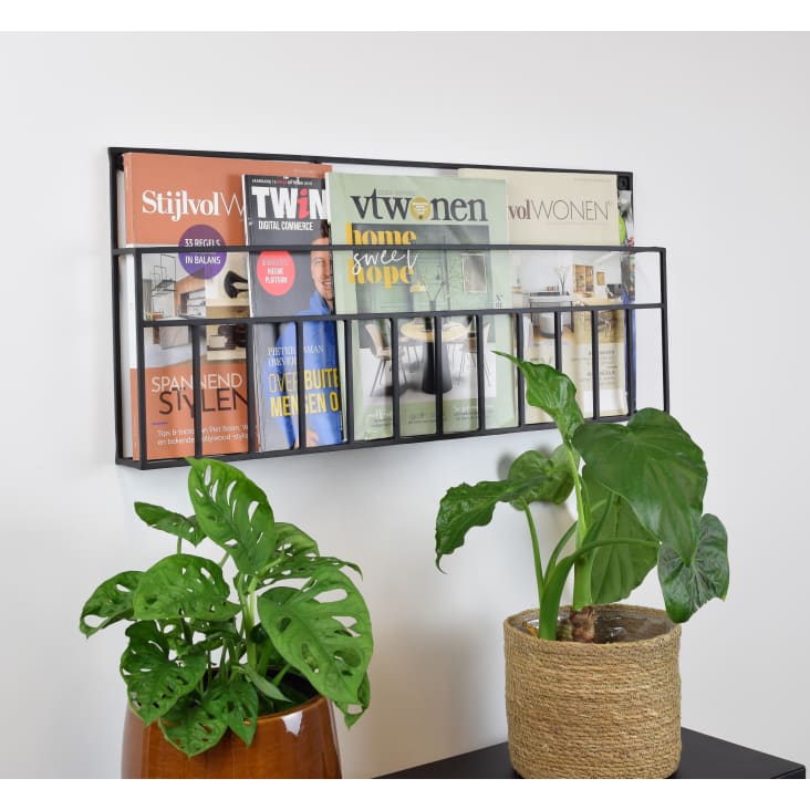 Zeitungsständer aus Metall, 31x70x7 cm, Schwarz | Maisons du Monde