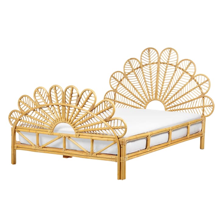Lit double en rotin bois clair 140x200 Florentine | Maisons du Monde