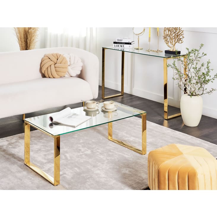Mesa de centro en vidrio dorado Tilon | Maisons du Monde