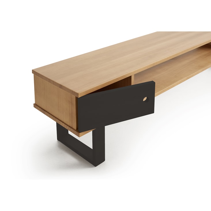 Mueble Tv ó Mesa de televisión 150 en color Encerado y Negro MAX150 | Maisons du Monde