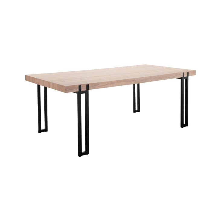 Table à manger en effet chêne noir 6 personnes L160 Azuma | Maisons du ...