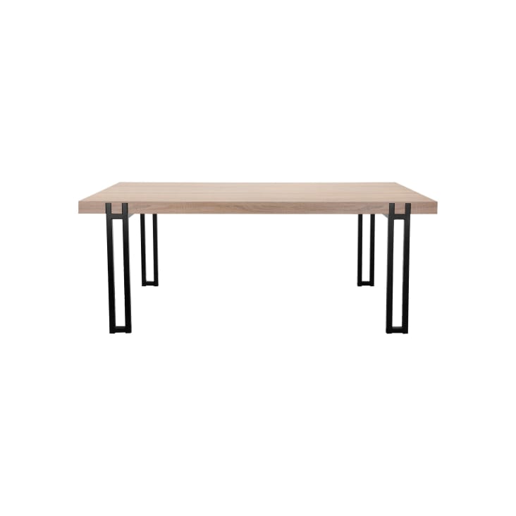 Table à manger en effet chêne noir 6 personnes L160 Azuma | Maisons du ...