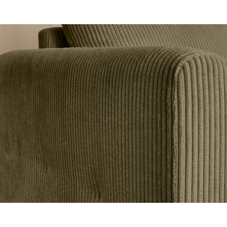 Canapé droit 2 places en velours côtelé vert Rune | Maisons du Monde