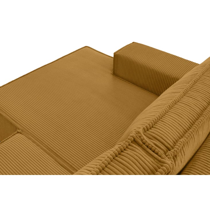 Ecksofa rechts, mit Schlaffunktion, in Pet Friendly Cord-Stoff, gelb ...