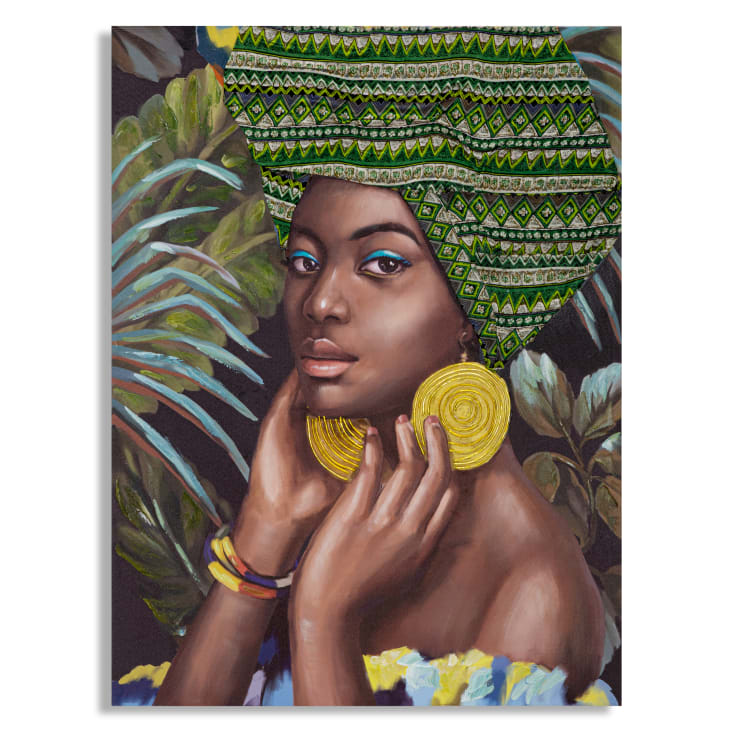 Dipinto su tela multicolore donna con applicazioni cm 90x3x120 KELLY ...