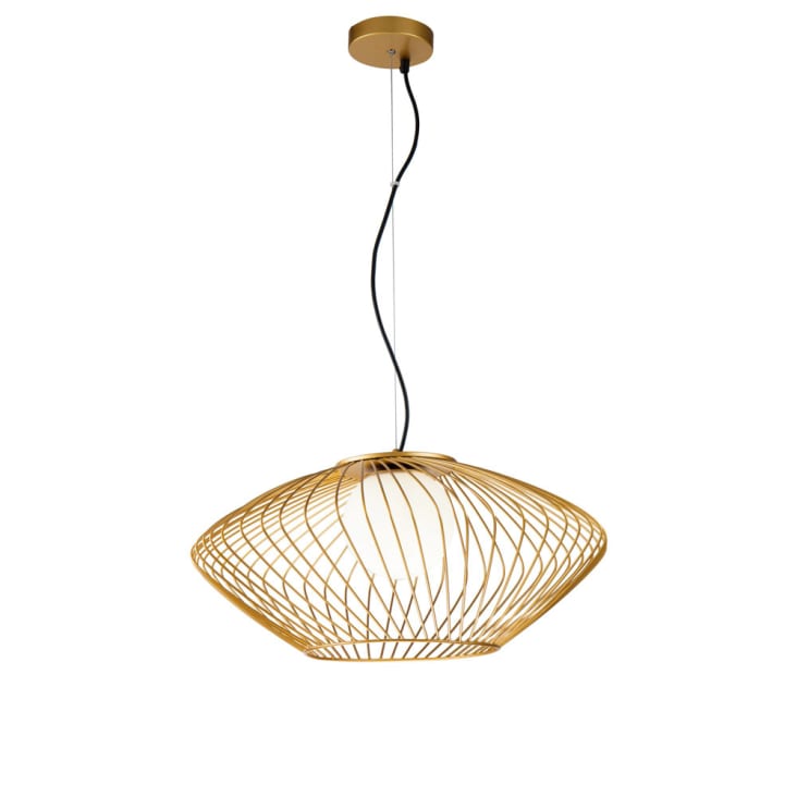 Lampadario Contemporaneo Plec Metallo Oro 1 Luce Led Diffusore Vetro B ...