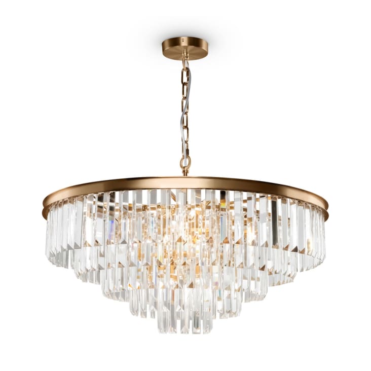 Lampadario Contemporaneo Revero Metallo Ottone 12 Luci Diffusori Vetro ...