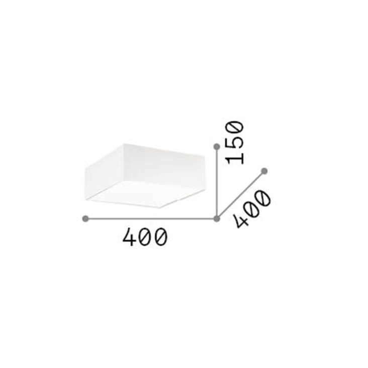 Plafoniera Moderna Ritz Tessuto Bianco 4 Luci E27 D40Cm | Maisons du Monde