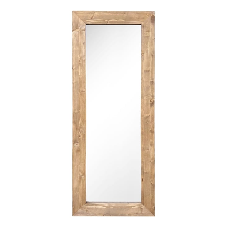 Espejo rectangular de madera maciza en tonos claros 154x54cm Serpa ...