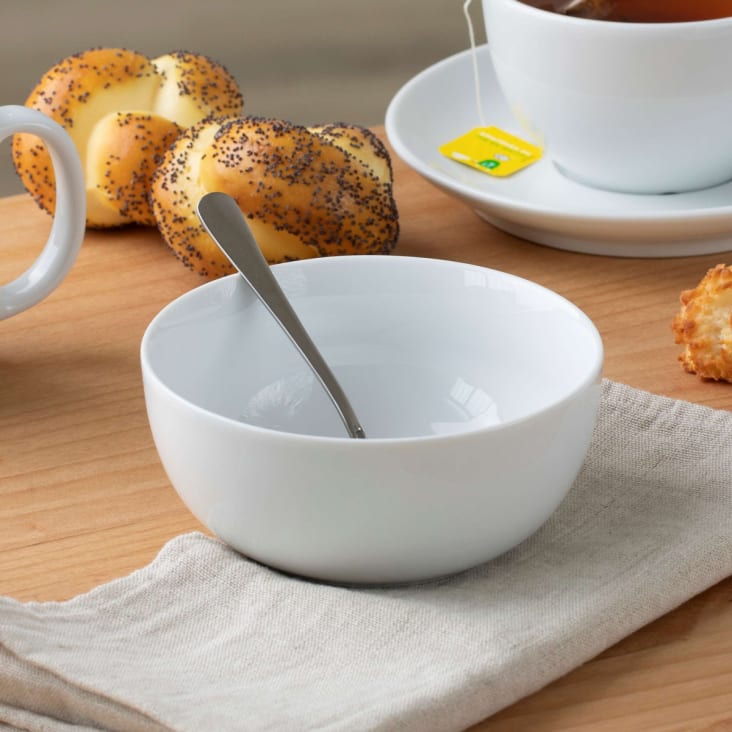 Bol déjeuner en Porcelaine Blanc Côme | Maisons du Monde