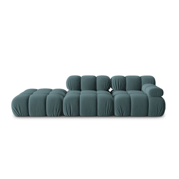 4-Sitzer modulares Sofa links aus Samt, petrol Bellis | Maisons du Monde