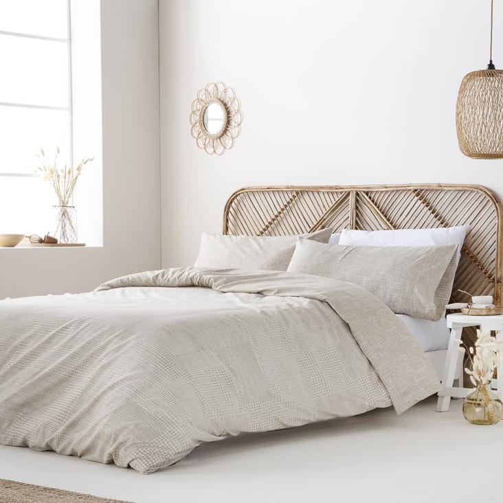 Funda nórdica reversible microfibra beige 180x220 cama de 105 SELLA ...