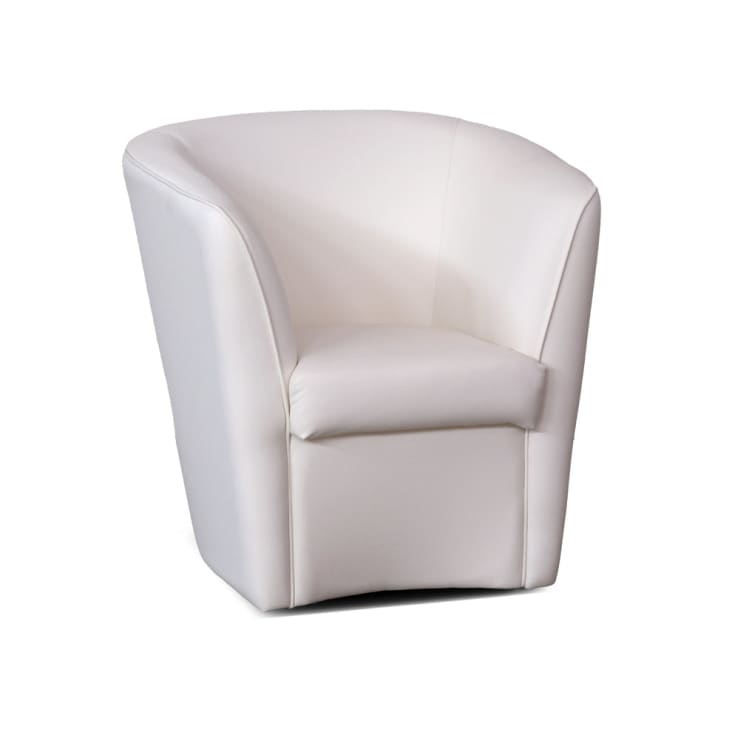 Poltrona a pozzetto in ecopelle bianca Valentina | Maisons du Monde