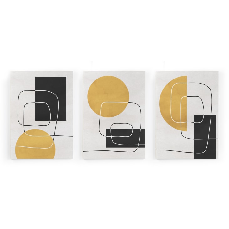 Set 3 Lienzos 60x40 Sol Abstracto Sol Abastracto Maisons Du Monde