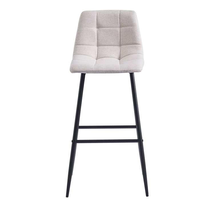 Barhocker (2er Set) aus Metall und Stoff Beige | Maisons du Monde