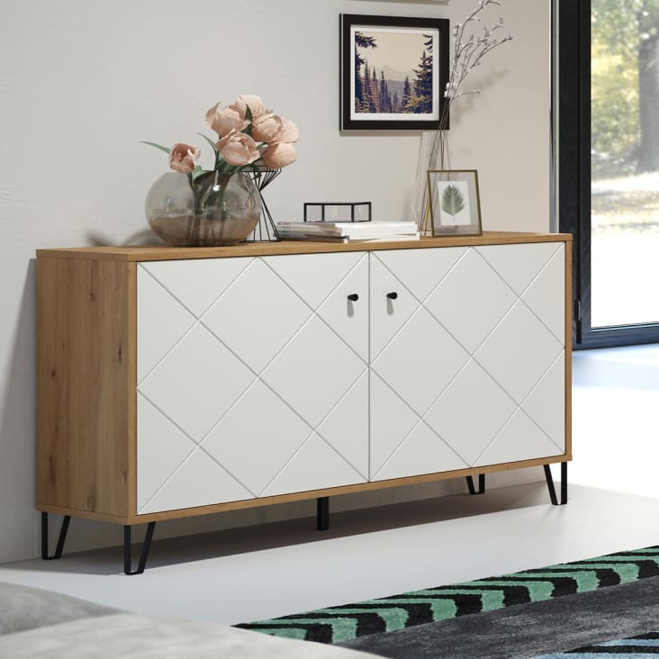 Buffet 2 portes décor chêne artisan - L123 cm Touchwo | Maisons du Monde