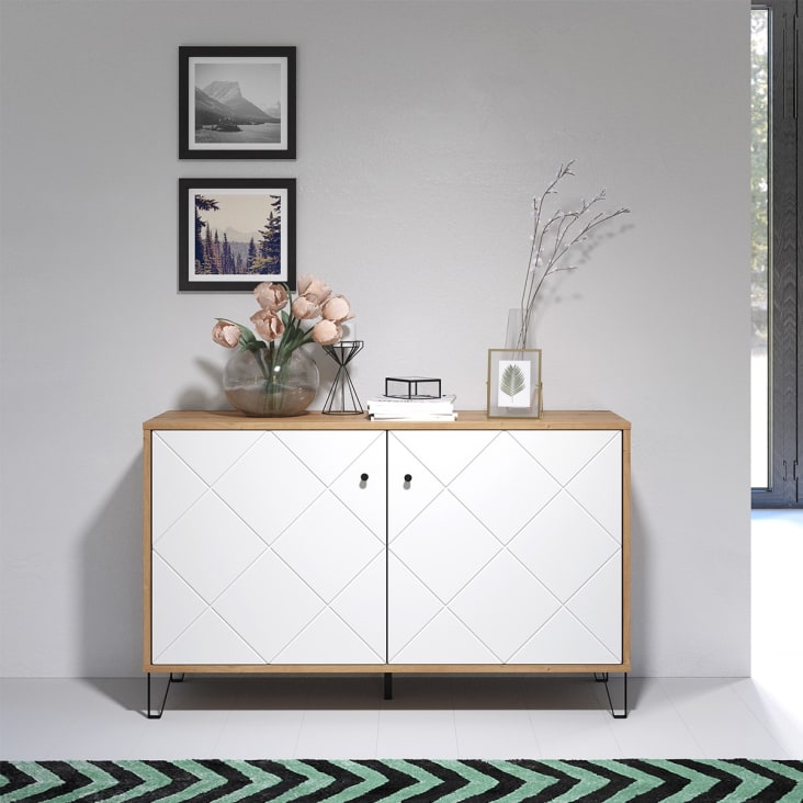 Buffet 2 portes décor chêne artisan - L123 cm Touchwo | Maisons du Monde