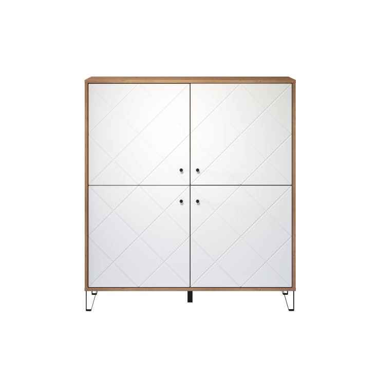Aparador alto de 4 puertas blanco mate l123 cm Touchwo | Maisons du Monde