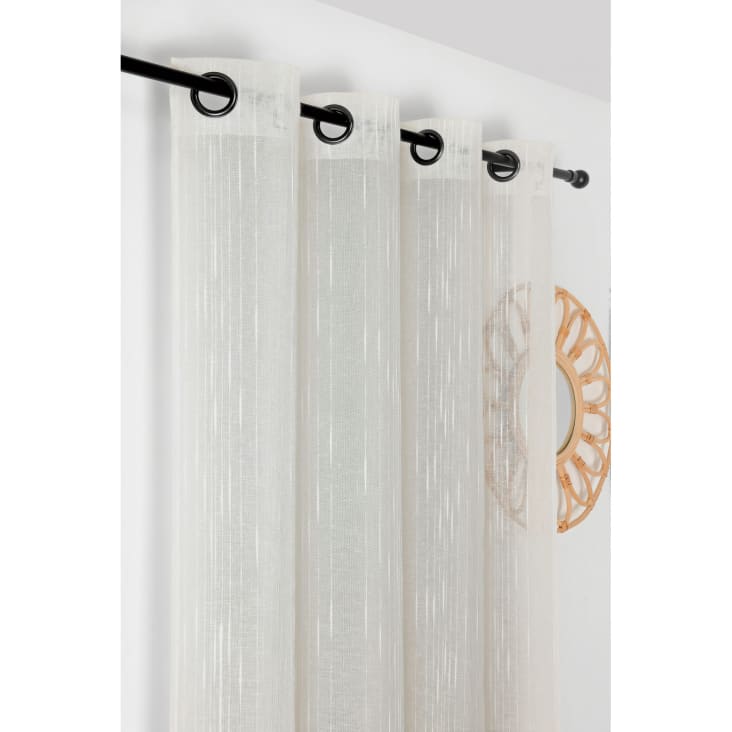 Voilage tamisant lin mélangé blanc 140x280cm | Maisons du Monde