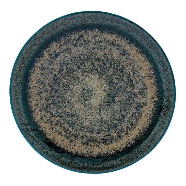 Assiette plate en Porcelaine Vert/Bronze Palazzo | Maisons du Monde