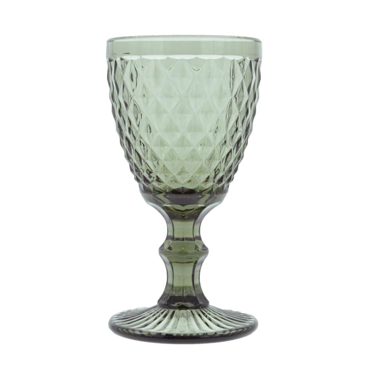 Verre à pied en Verre pressé Gris Diamond | Maisons du Monde