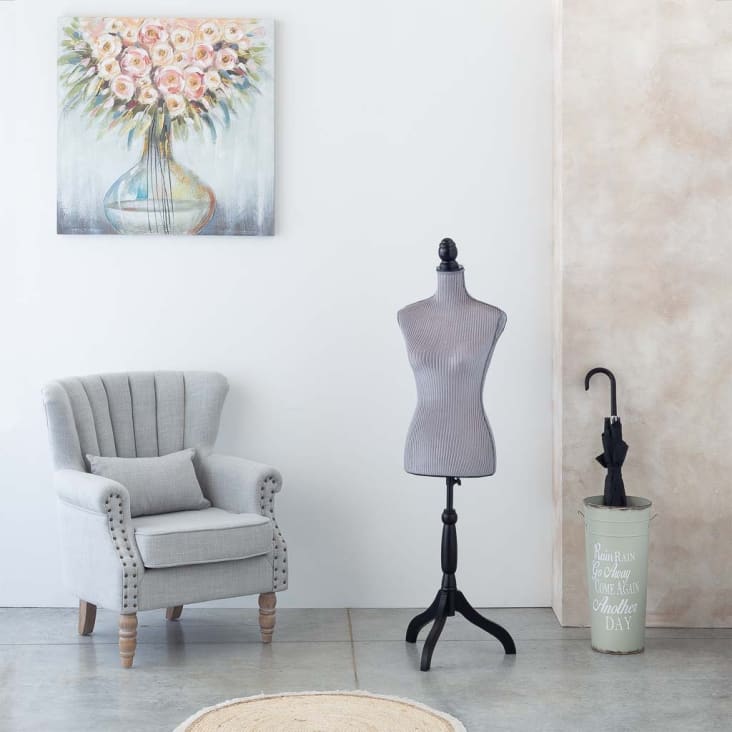 Maniqui de madera y espuma forrado de tela gris | Maisons du Monde
