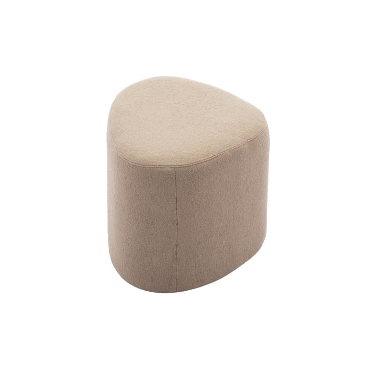 Taburete y puff de tela con forma de guijarro, taupe Tao | Maisons du Monde