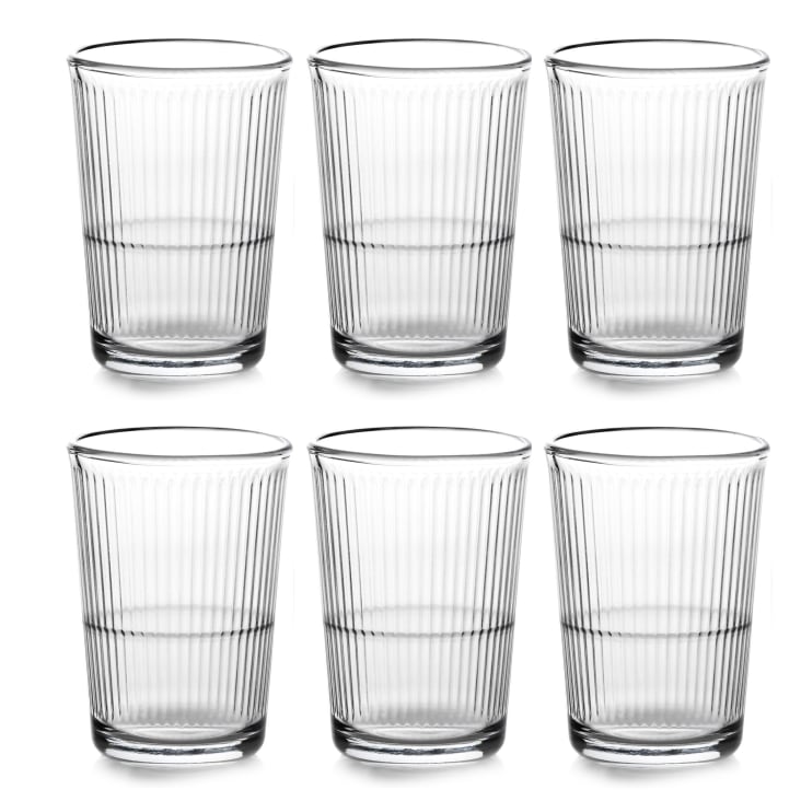 Set de 6 verres à eau en verre strié 21cl | Maisons du Monde