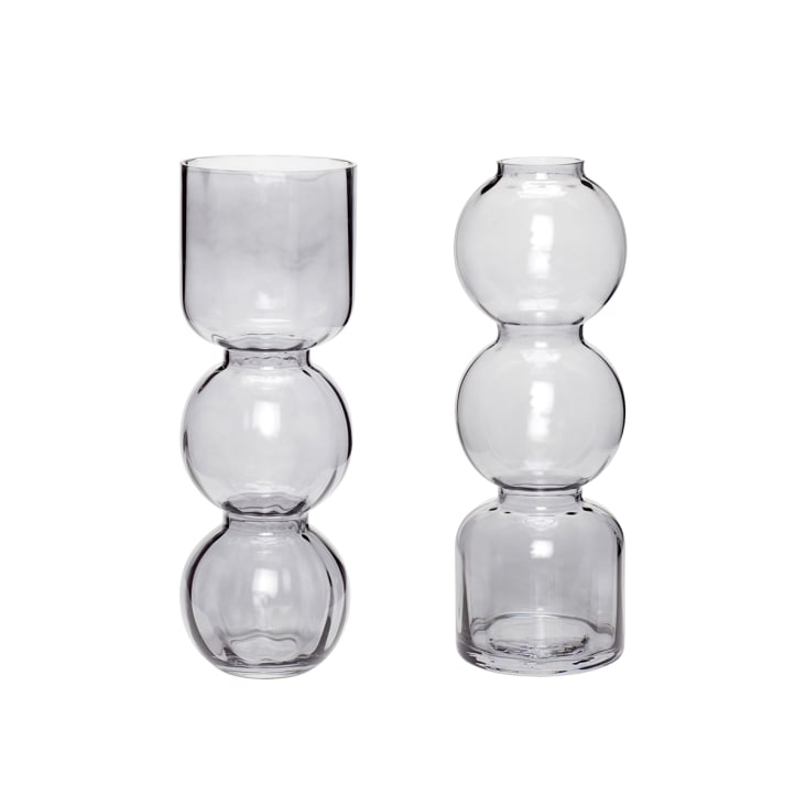 2er Set Vasen aus Glas, grau Circle | Maisons du Monde