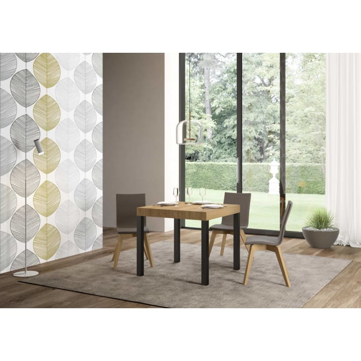 Table extensible 90x90/246 cm effet bois chêne nature Everyday ...