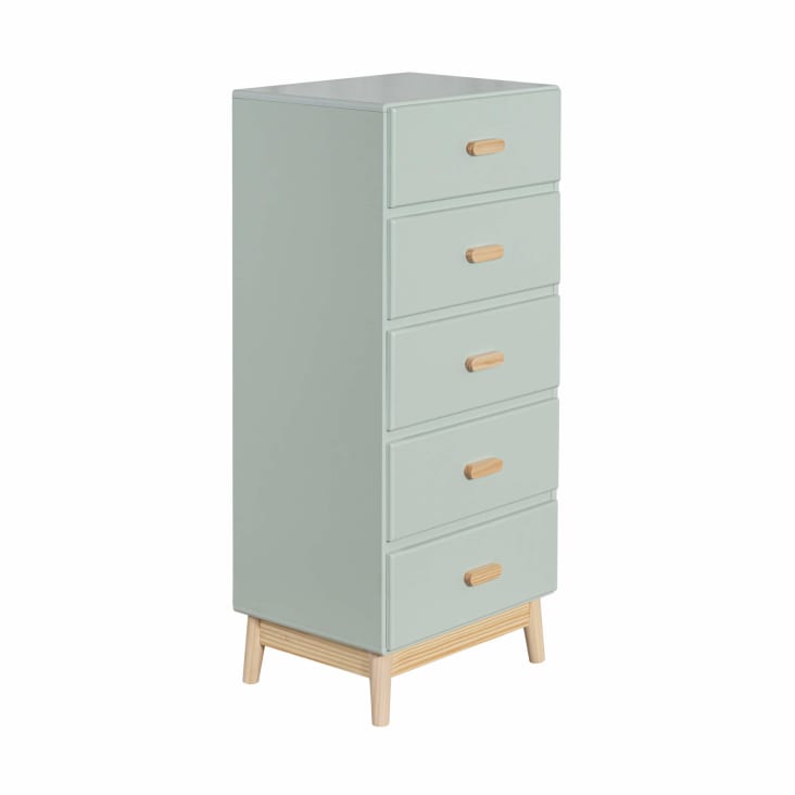 Cassettiera per bambini con 5 cassetti in MDF verde | Maisons du Monde