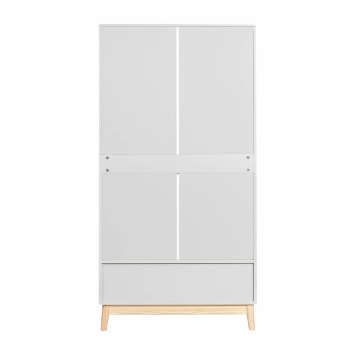 Armadio per bambini con 2 ante e 1 cassetto in MDF bianco | Maisons du ...