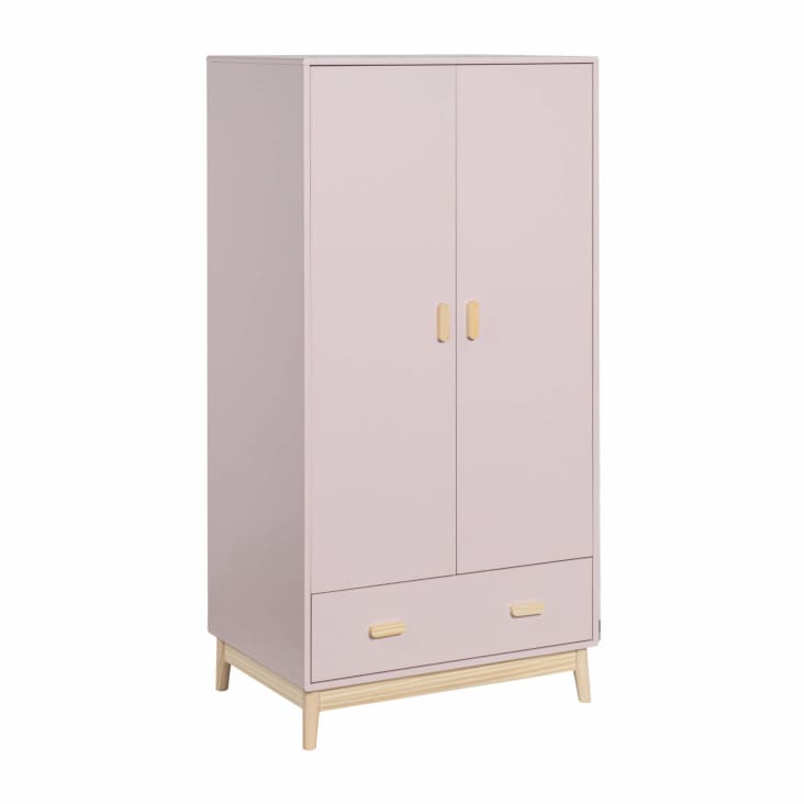 Armadio per bambini con 2 ante e 1 cassetto in MDF rosa | Maisons du Monde