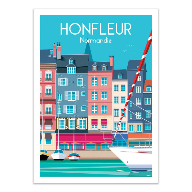 Affiche 30x40 cm - Honfleur Normandie - Raphael Delerue Raphael delerue | Maisons du Monde