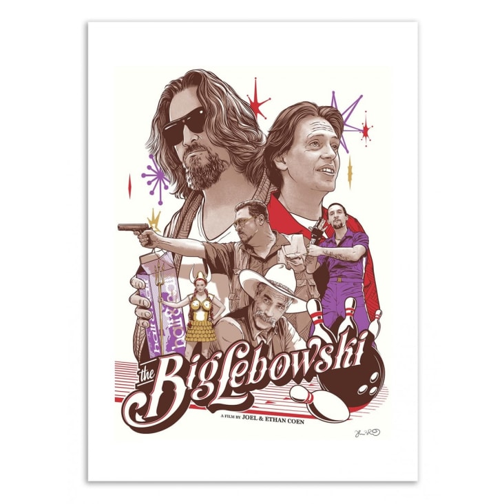 THE BIG LEBOWSKI - Affiche d'art 50 x 70 cm Joshua budich | Maisons du ...