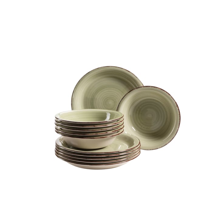 12-teiliges Teller-Set aus Steingut Lumaca | Maisons du Monde