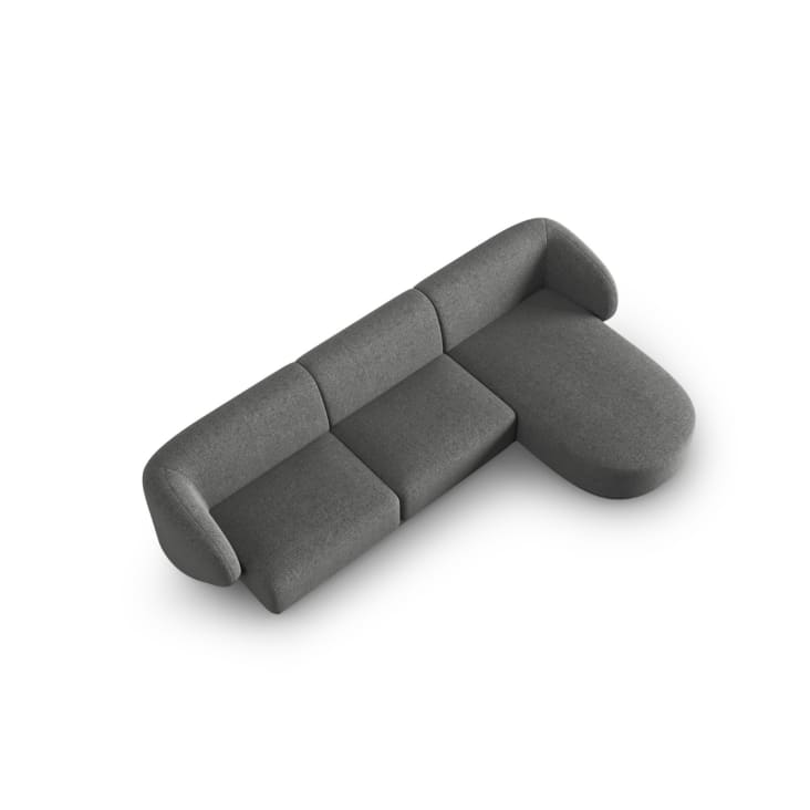 Sofá esquinero modular derecho 4 plazas chenilla gris oscuro mezcla ...