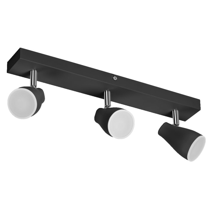 Rampe LED spot lumineuse en PVC noir, 43cm | Maisons du Monde